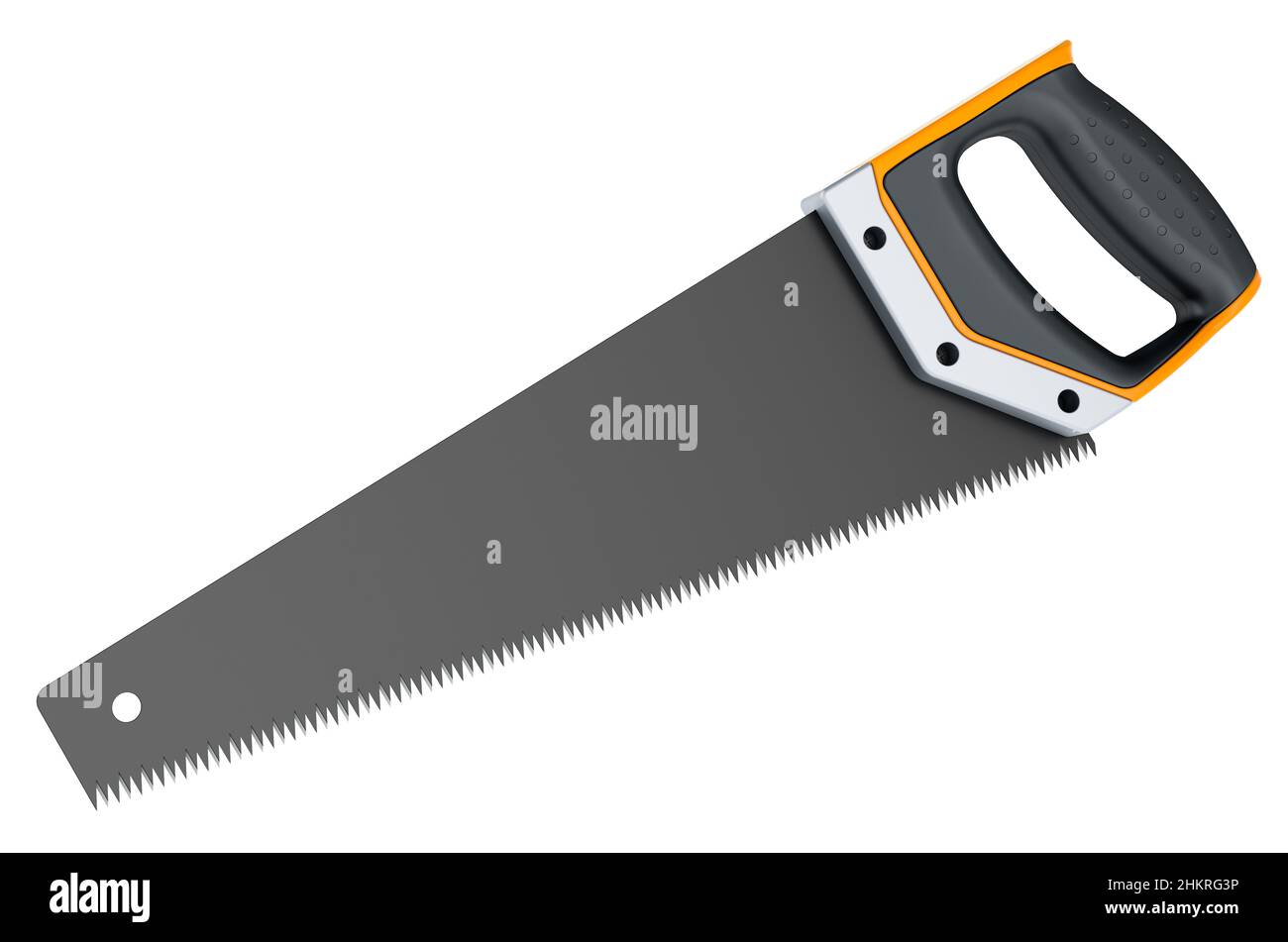 Hand saw, 3D rendering isolated on white background Stock Photo - Alamy