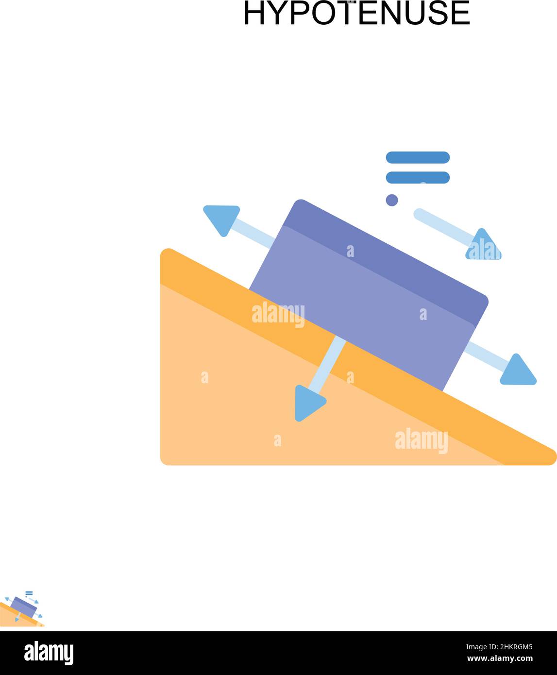 Hypotenuse Simple vector icon. Illustration symbol design template for ...