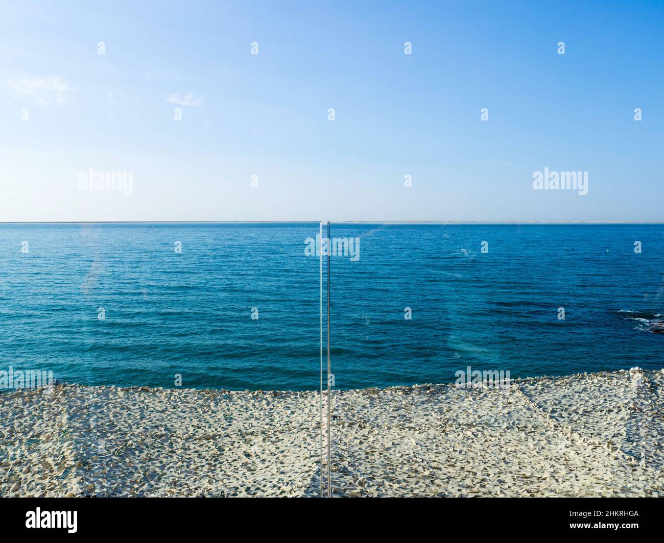 Terrace by the sea with a view of the horizon hi-res stock photography ...