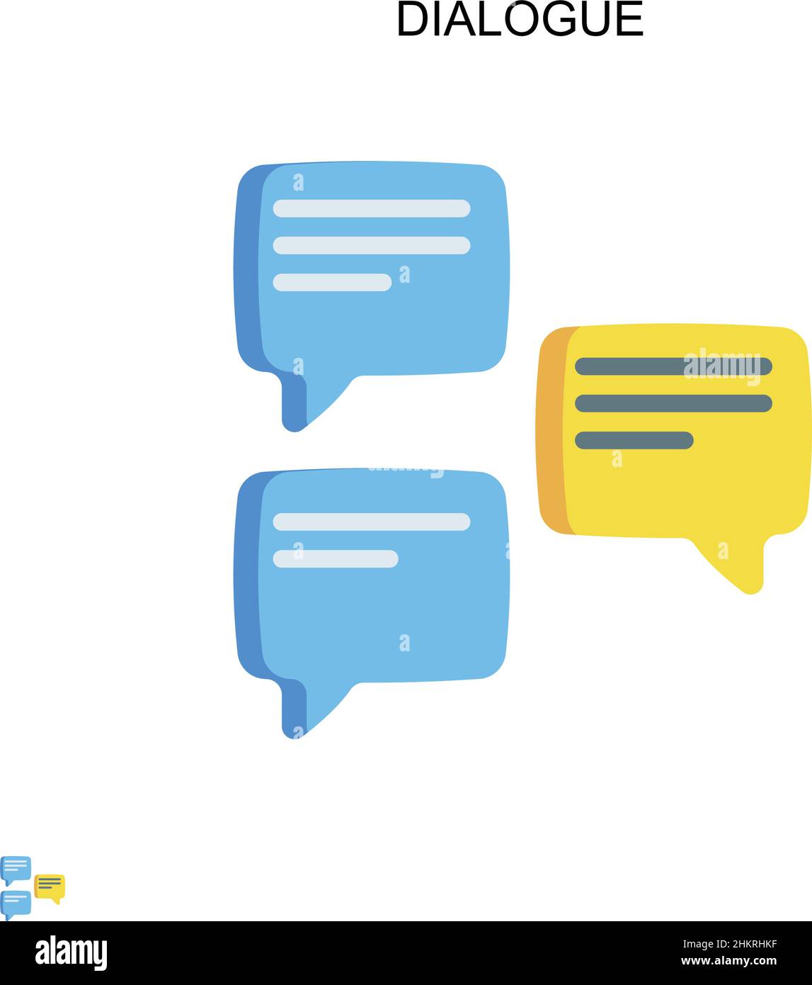 Dialogue Simple vector icon. Illustration symbol design template for ...