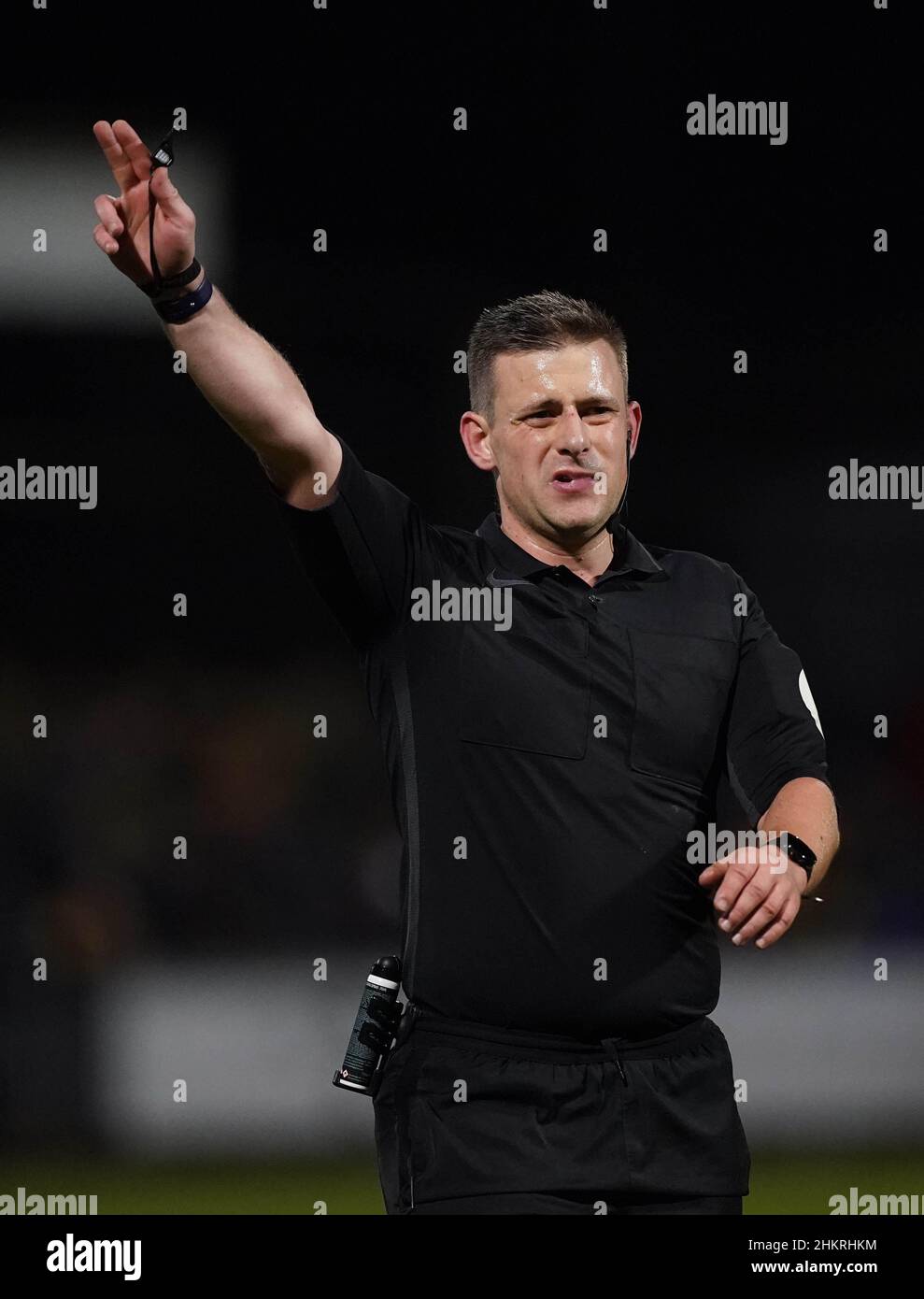 Referee Thomas Bramall during the Emirates FA Cup fourth round match at ...