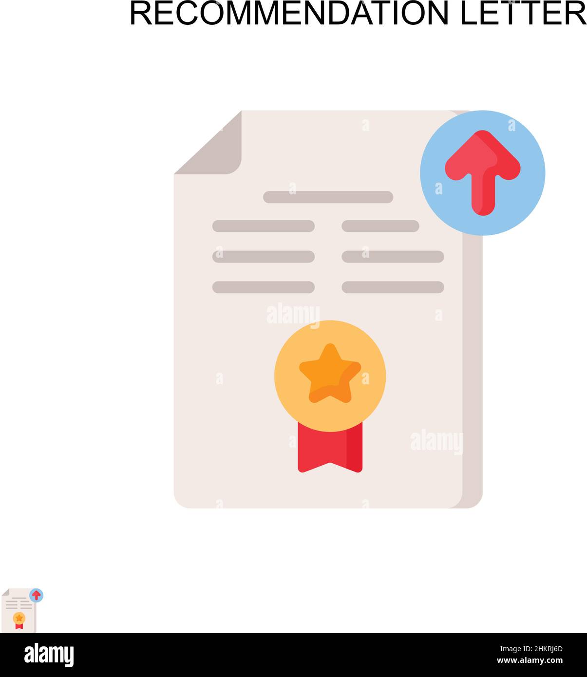Recommendation letter Simple vector icon. Illustration symbol design ...