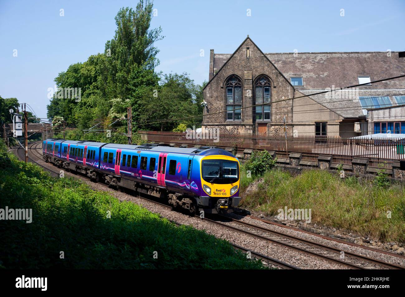 First Transpennine Express class 185 DMU 185105 passing Ripley St ...