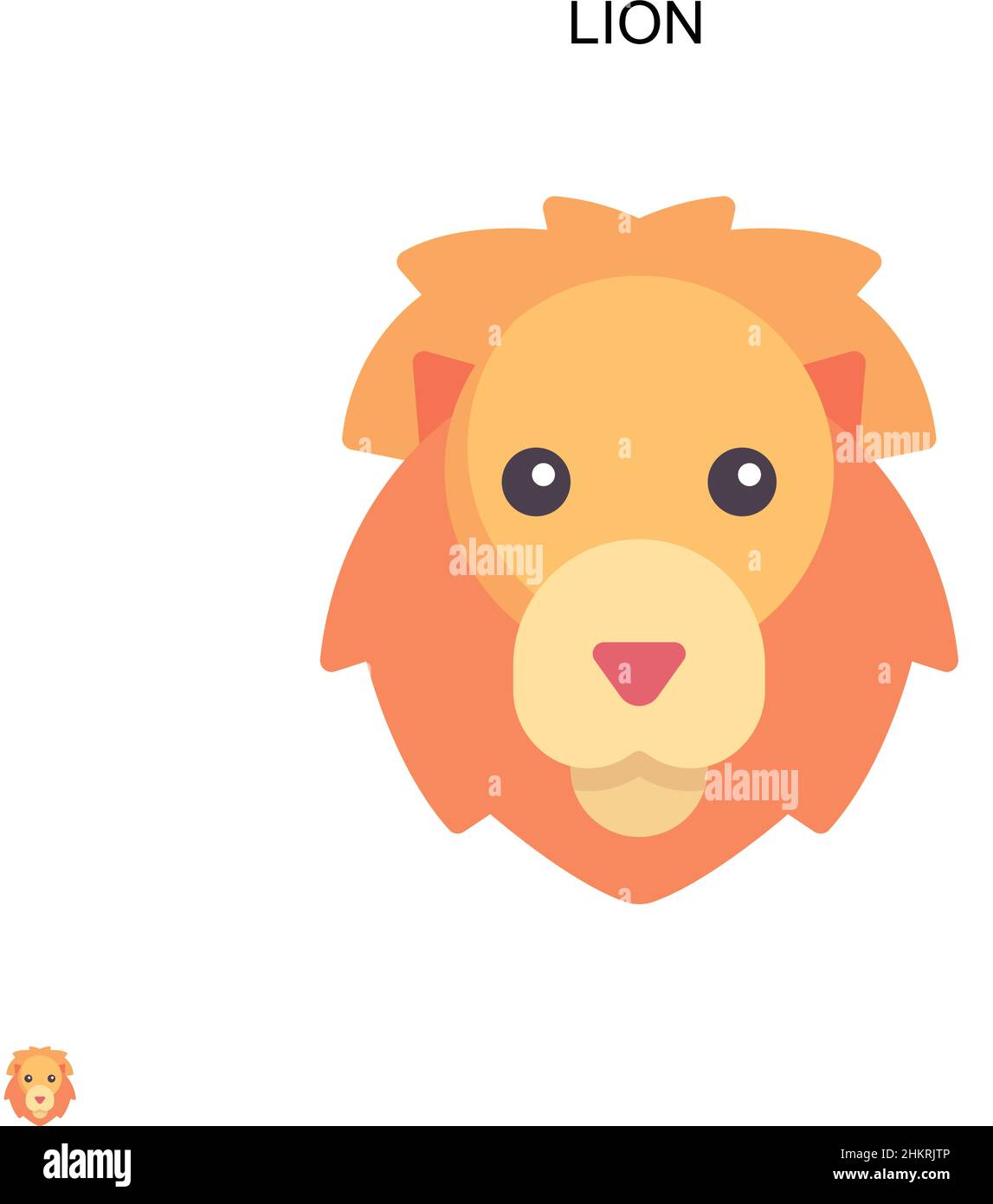 Lion Simple vector icon. Illustration symbol design template for web ...