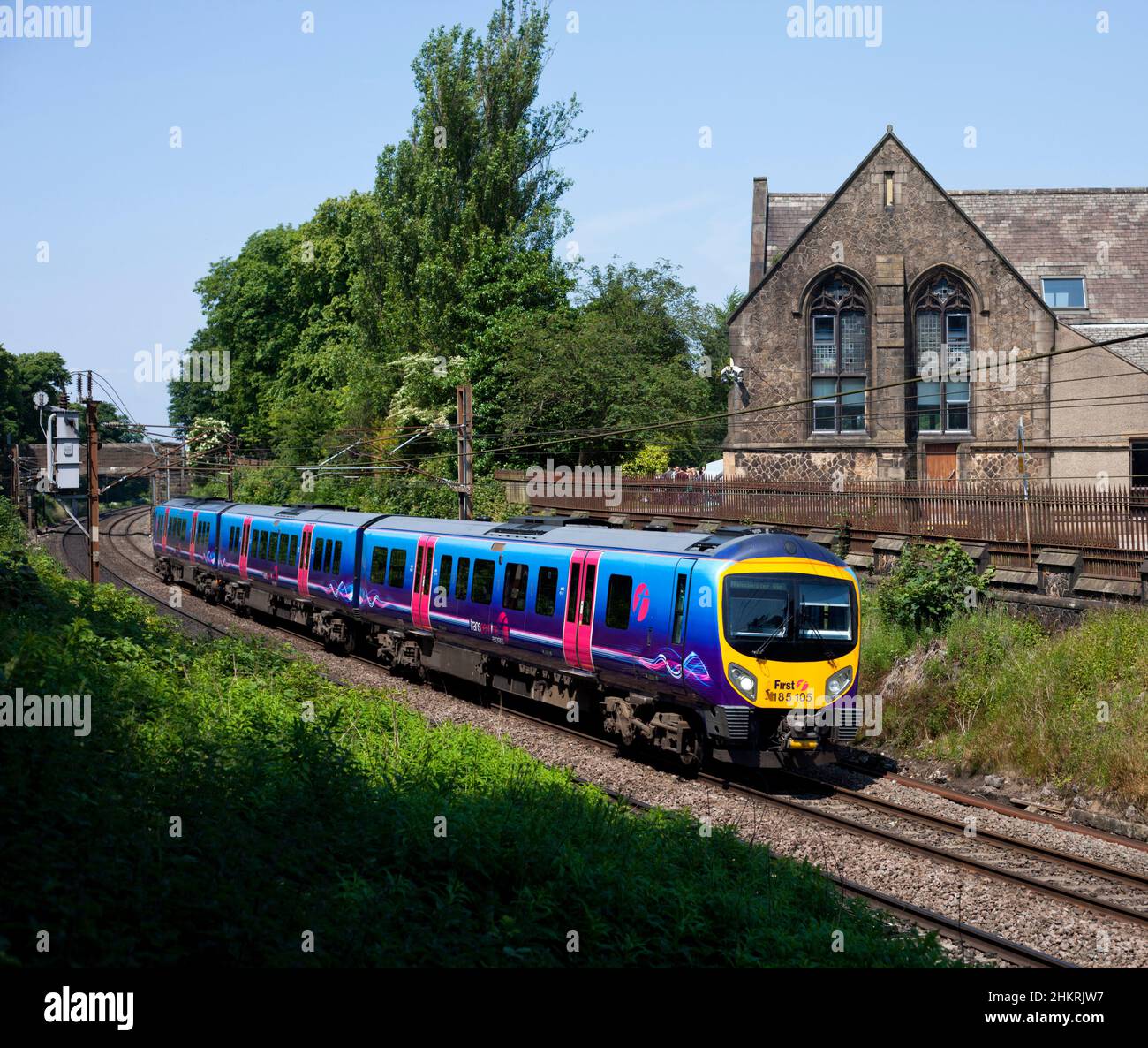 First Transpennine Express class 185 DMU 185105 passing Ripley St ...