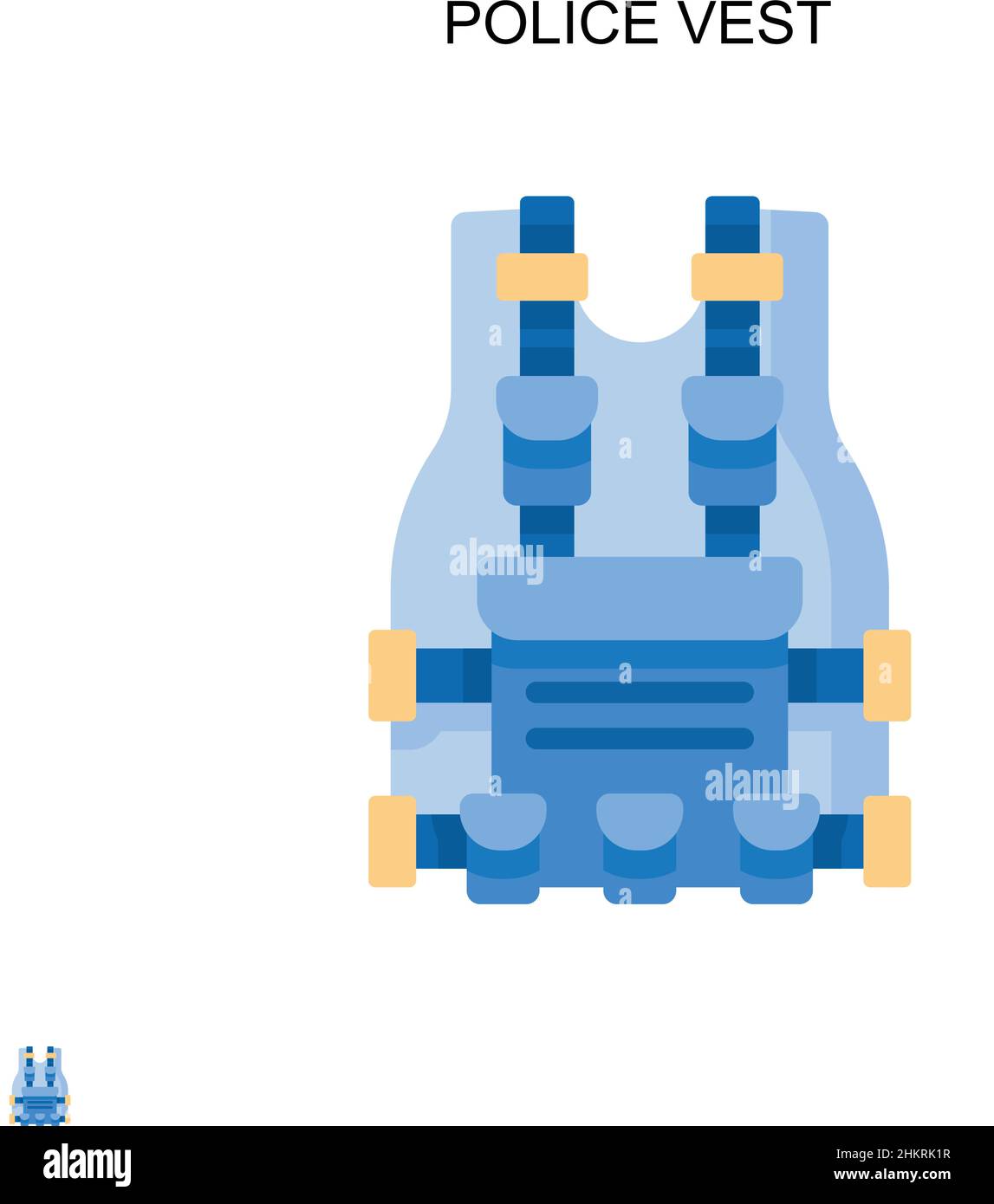 Police vest Simple vector icon. Illustration symbol design template for ...