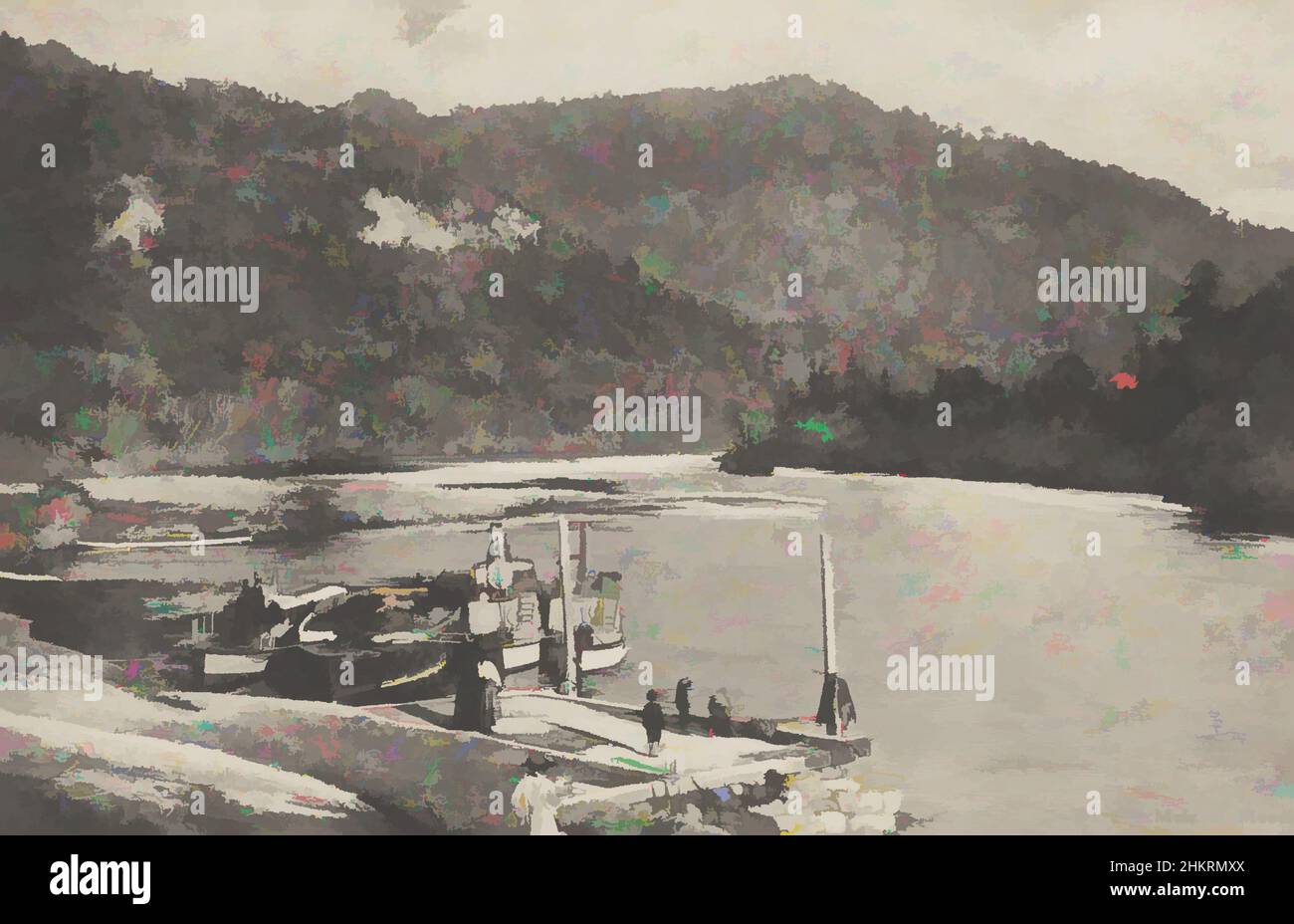 Art inspired by Pipiriki, Wanganui River, New Zealand, Muir & Moodie ...