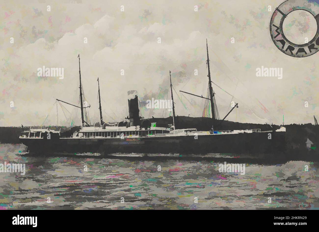 Art inspired by Union Steam Ship Mararoa, Muir & Moodie studio, 1909 ...