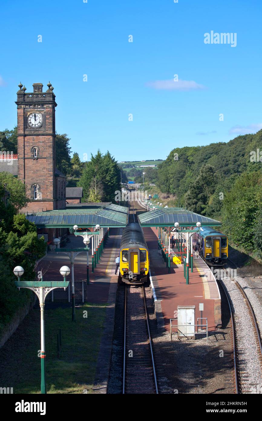 Ulverston railway station, Cumbria. Northern rail class 153 and class ...
