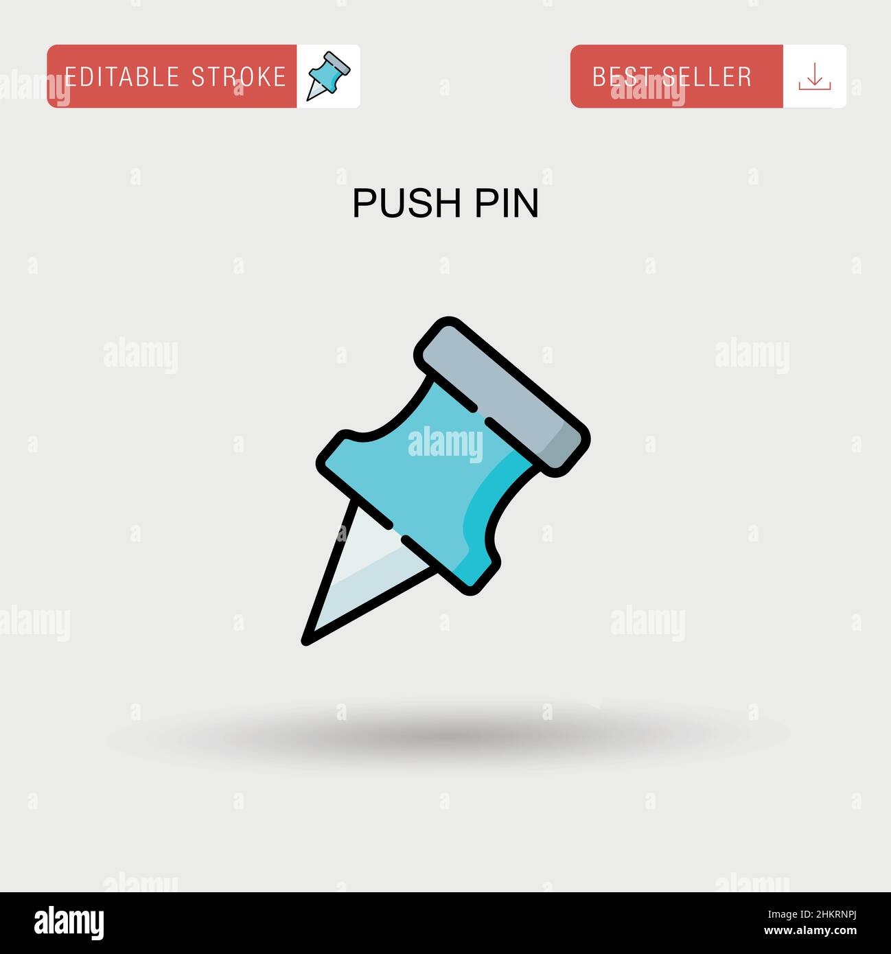 Push pin Simple vector icon Stock Vector Image & Art - Alamy