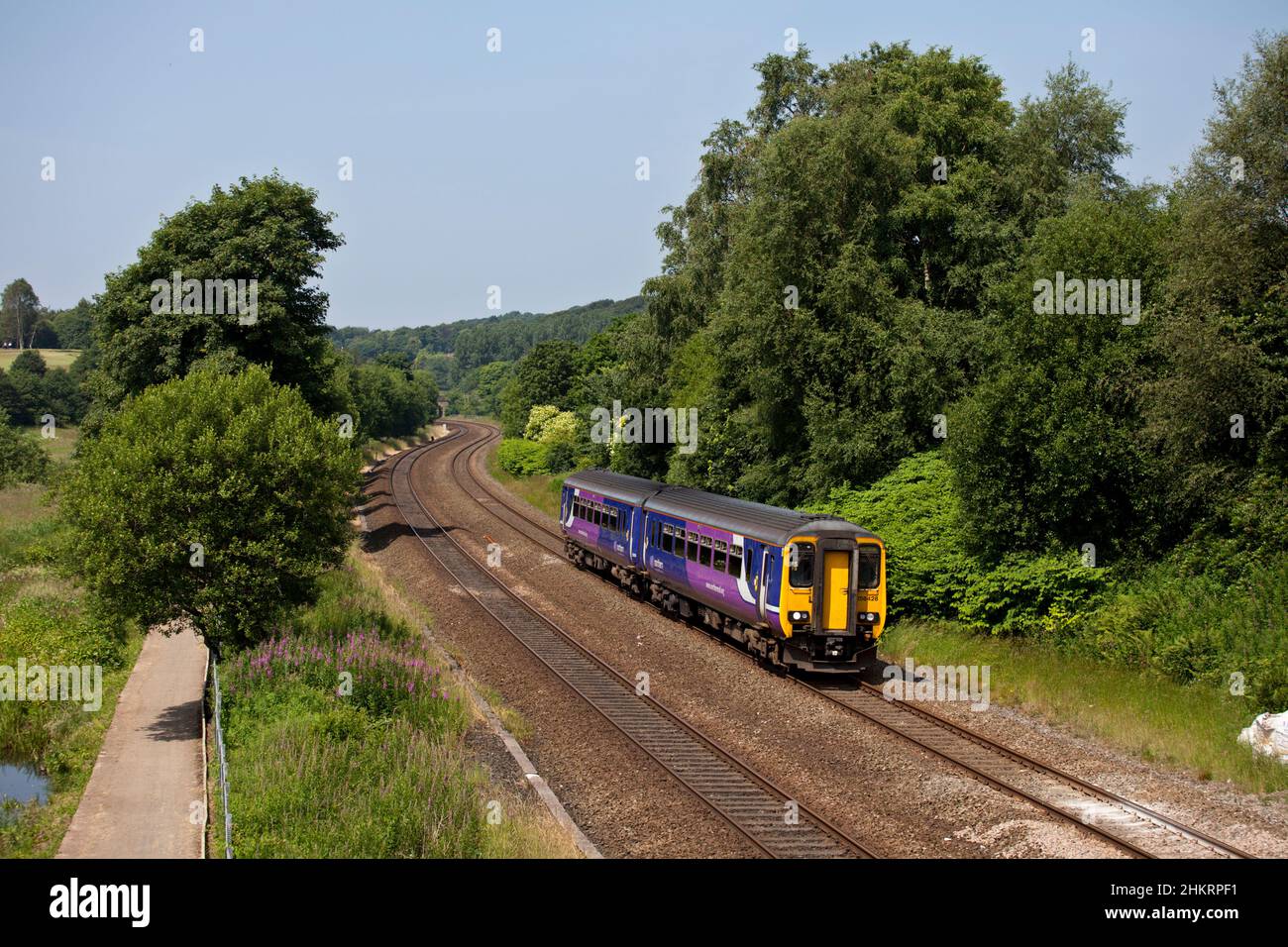 Northern rail class 156 sprinter train 156428 passing Overdale, Lostock ...