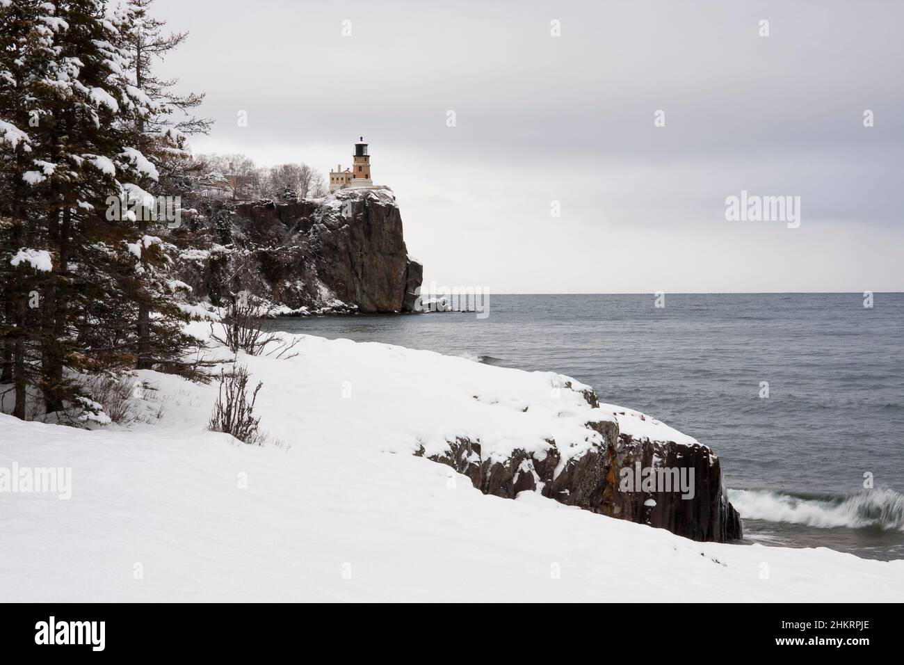 Split Rock Lighthouse Along Lake Superior In Winter Stock Photo - Alamy