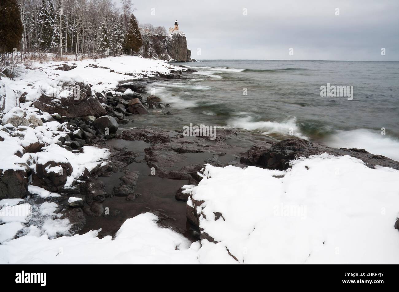 Split Rock Lighthouse Along Lake Superior In Winter Stock Photo - Alamy