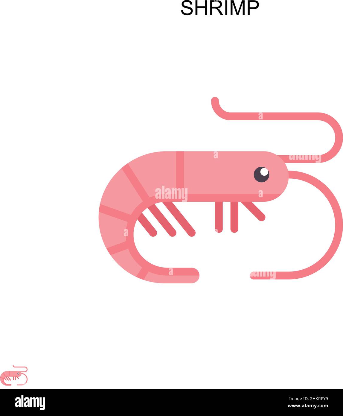 Shrimp Simple vector icon. Illustration symbol design template for web ...