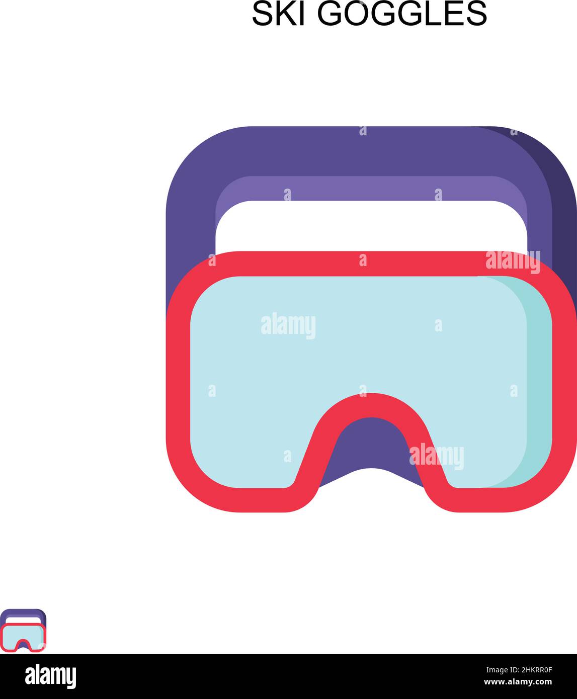 Ski goggles Simple vector icon. Illustration symbol design template for ...