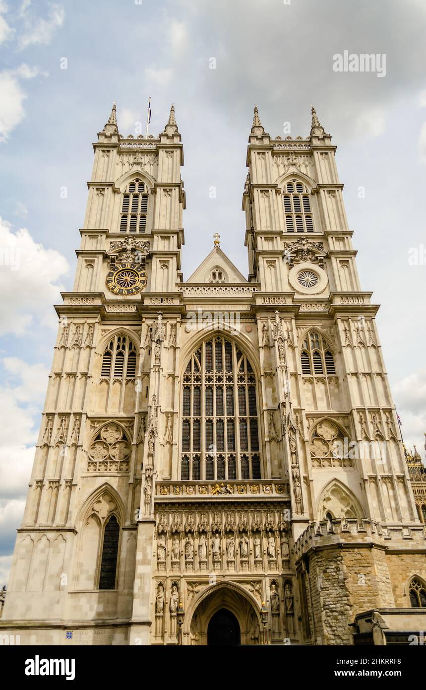 Facade of the Westminster Abbey, iconic gothic church and one of the ...
