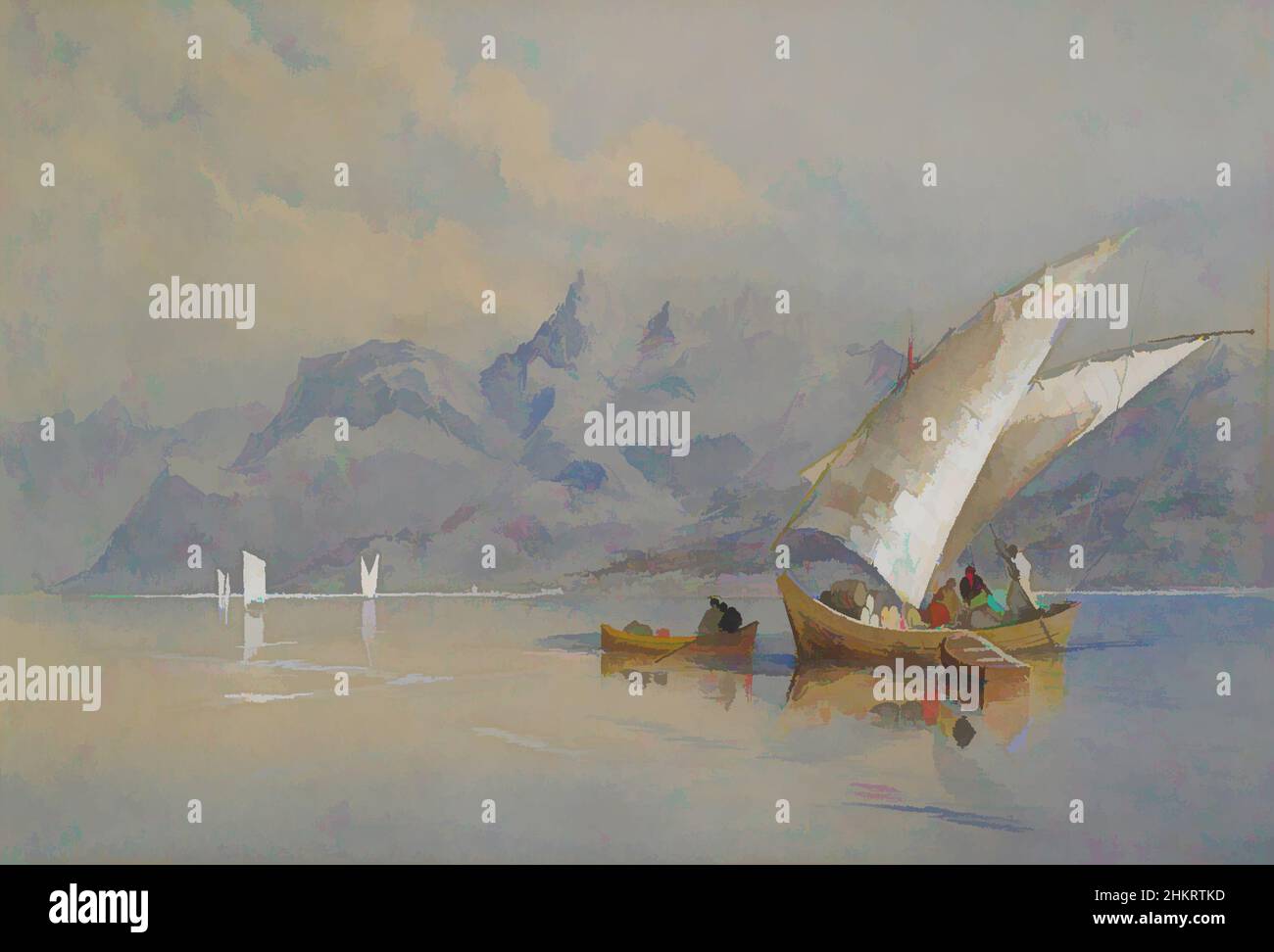 Art inspired by Lake of Como, Richard Leitch, 1840, Classic works ...