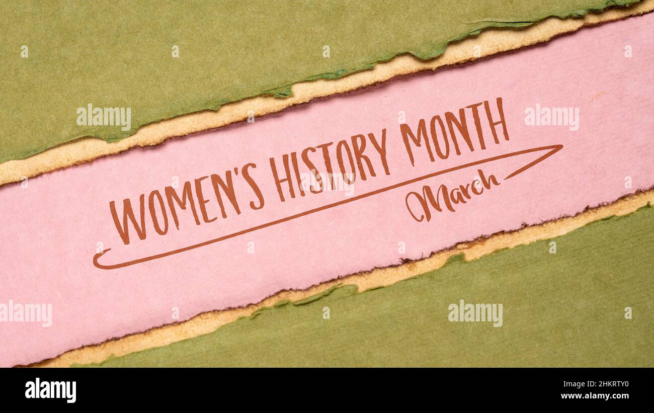 March Women History Month, handwriting on a handmade paper ...