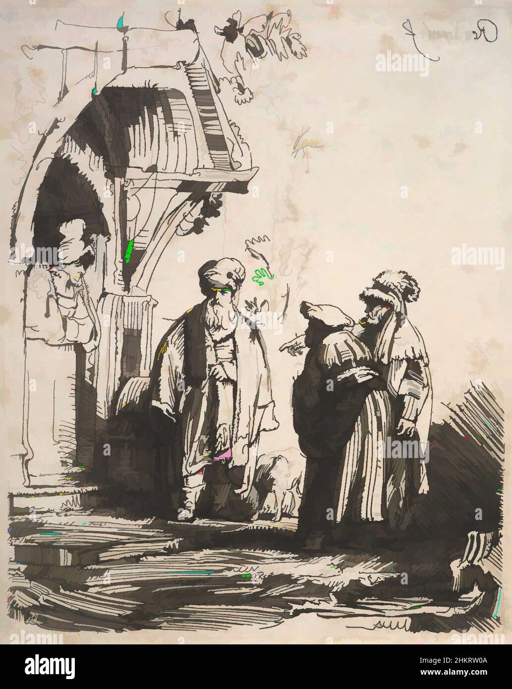 Art inspired by Three oriental figures (Jacob and Laban?)., Rembrandt ...