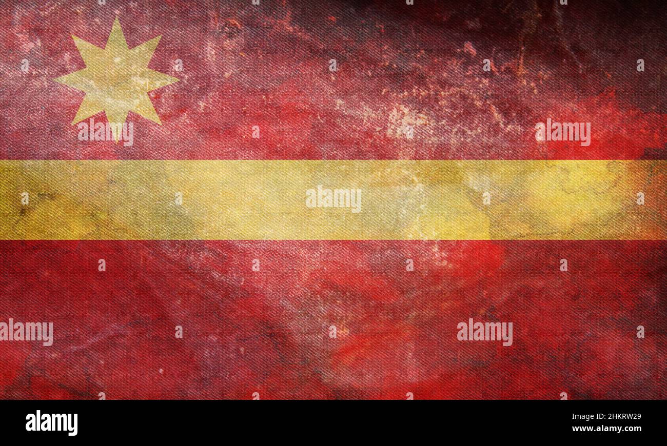 Top view of retro flag of Toa Alta, untied states of America with ...