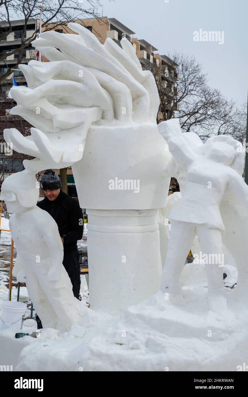 Photograph Taken At Winterfest A Winter Festival Celebrating The Cold And Ice Sculptures In