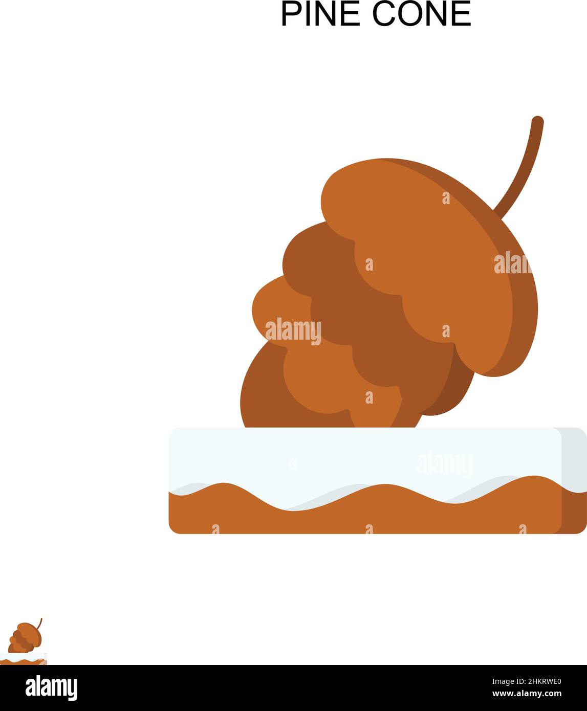 Pine cone Simple vector icon. Illustration symbol design template for ...