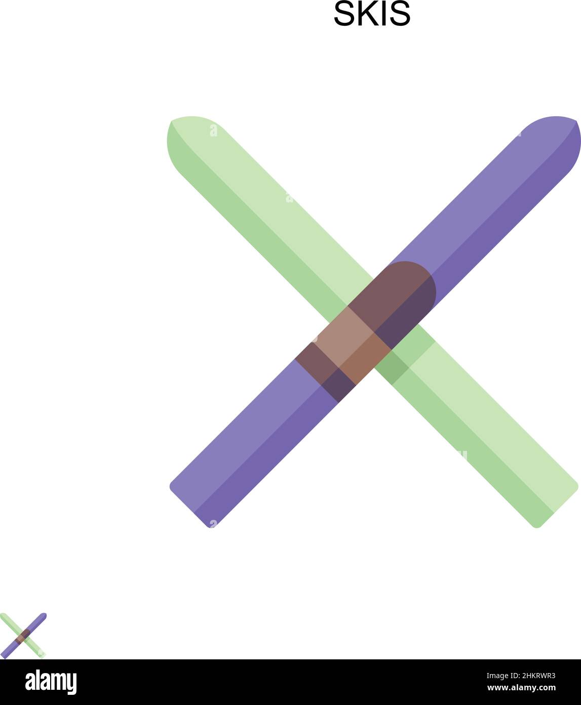 Skis Simple vector icon. Illustration symbol design template for web ...