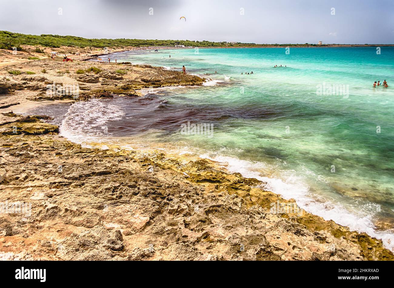 The scenic Punta della Suina's beach near Gallipoli in Salento, Apulia ...