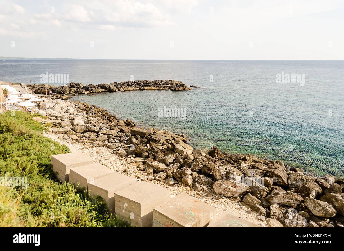 Scenic view of Gallipoli waterfront, Salento, Apulia, Italy Stock Photo ...