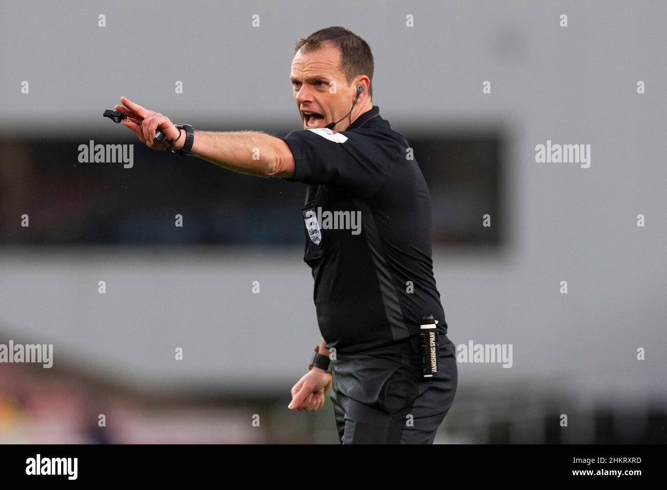Stoke On Trent, UK. 05th Feb, 2022. Referee Eltringham Geoff in Stoke ...