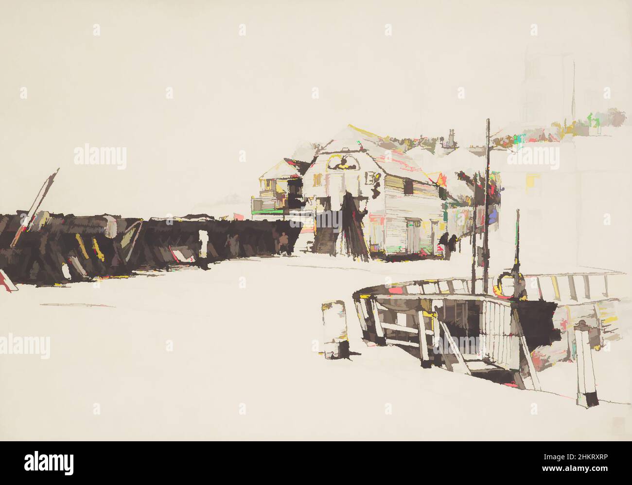 Art inspired by The Lusitania Raft on Broadstairs Pier, Sir Frank Short ...