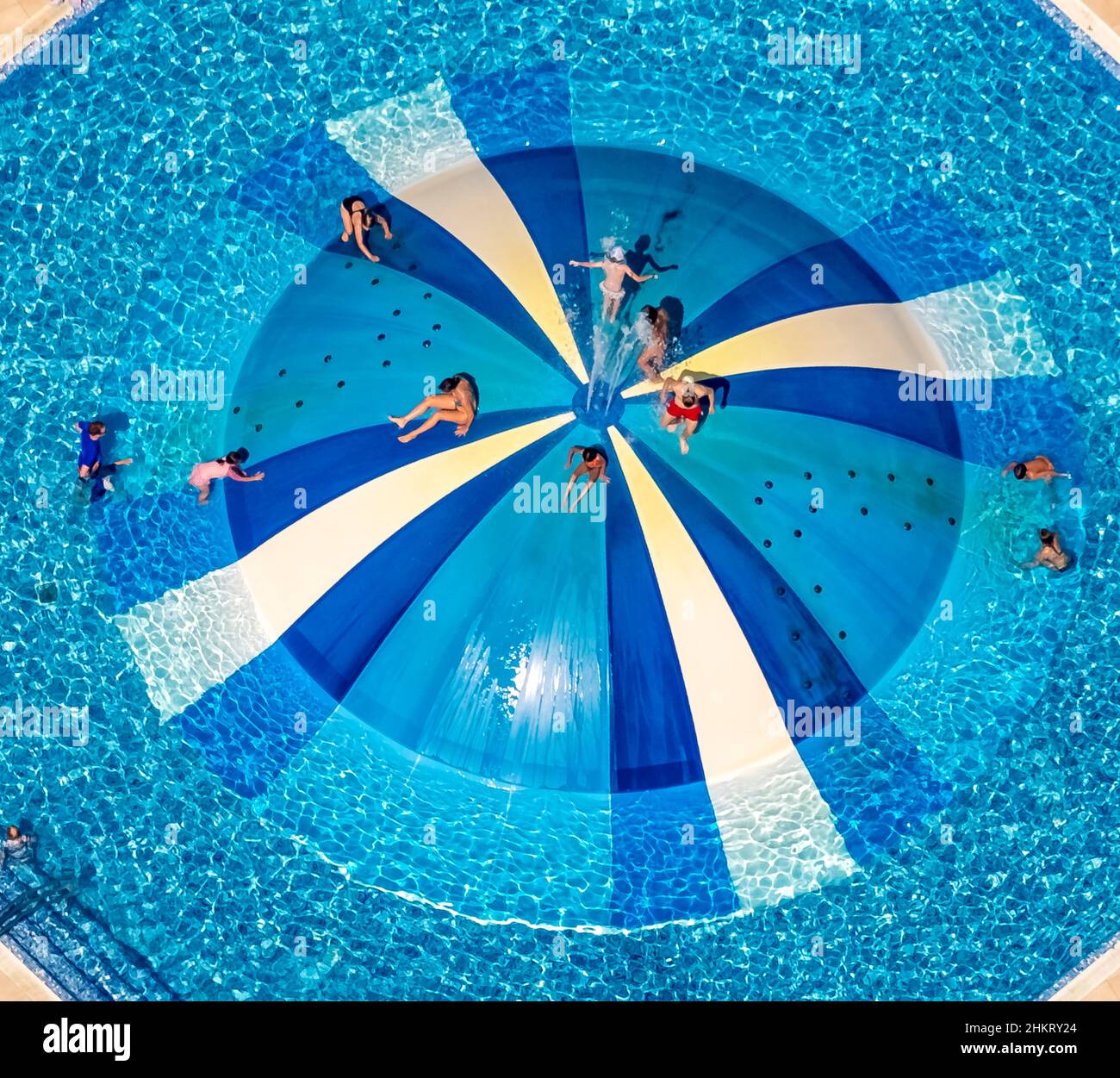 Aerial view, hotel swimming pool, children's pool, Platja de Muro, Muro ...