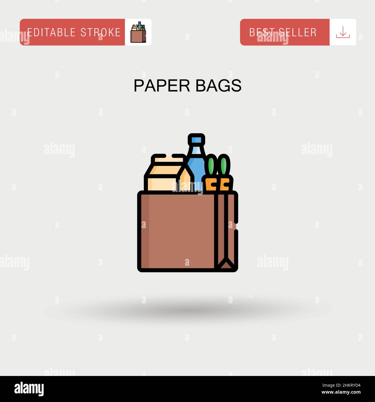 Simple brown shopping bag Stock Vector Images - Alamy