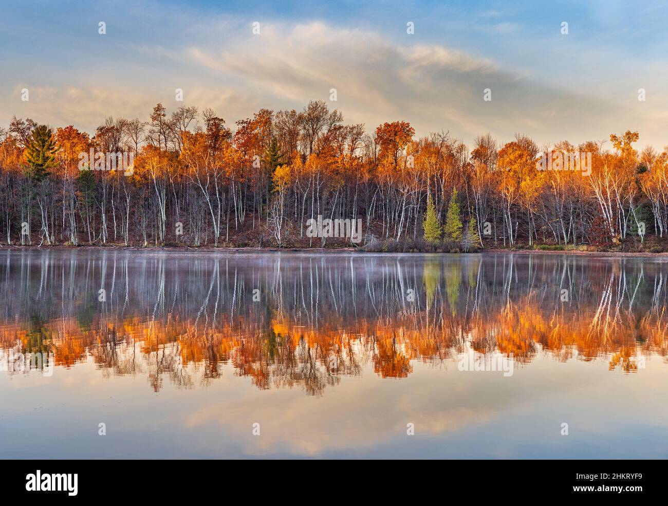 Fall colors on the Chippewa Flowage in northern Wisconsin Stock Photo ...