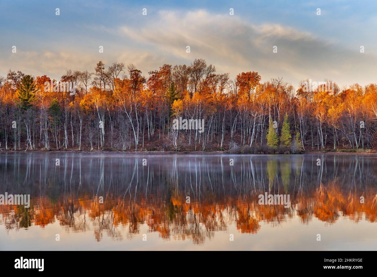 Fall colors on the Chippewa Flowage in northern Wisconsin Stock Photo ...