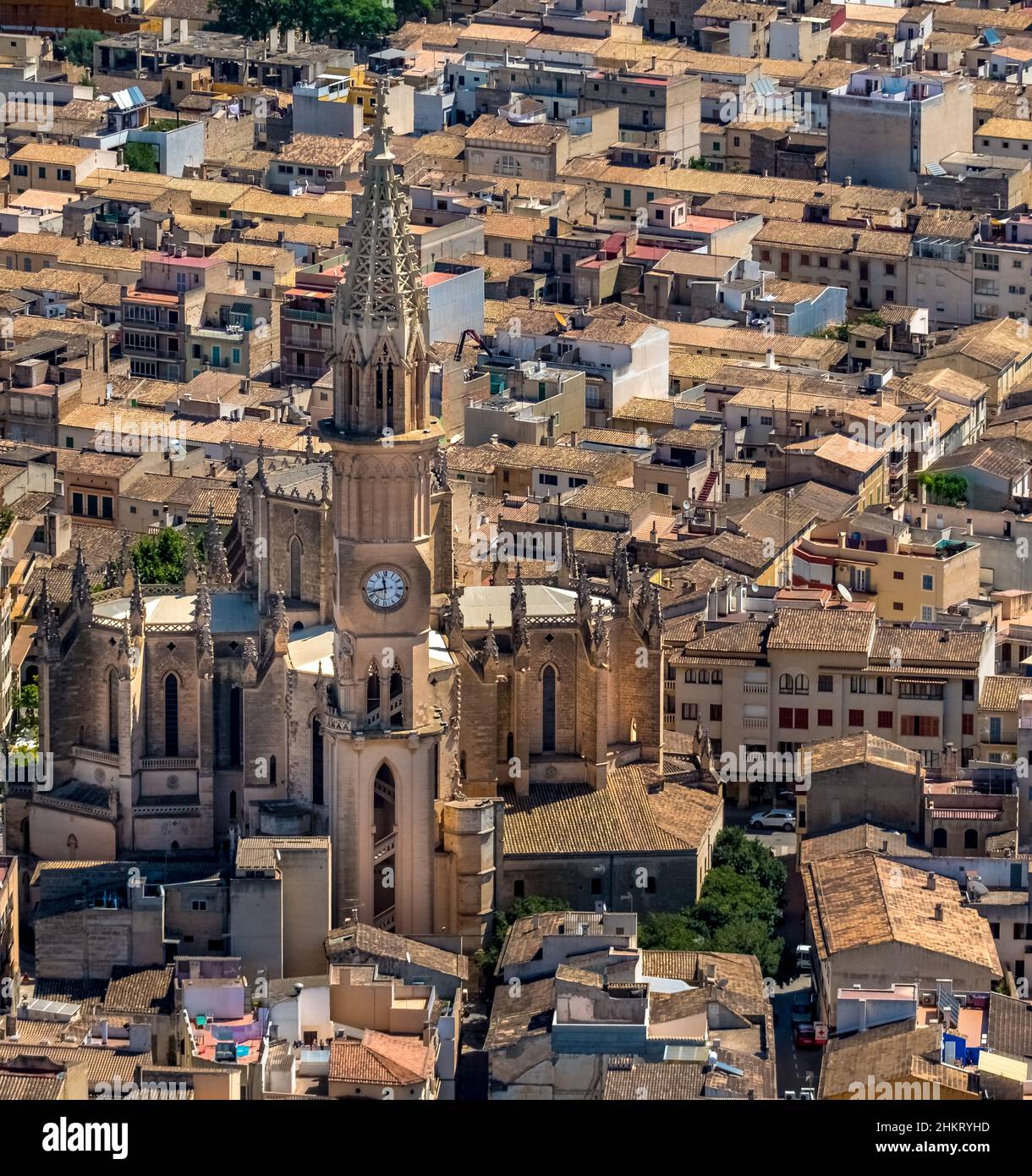 Aerial view, Parròquia de la Mare de Déu dels Dolors de Manacor ...