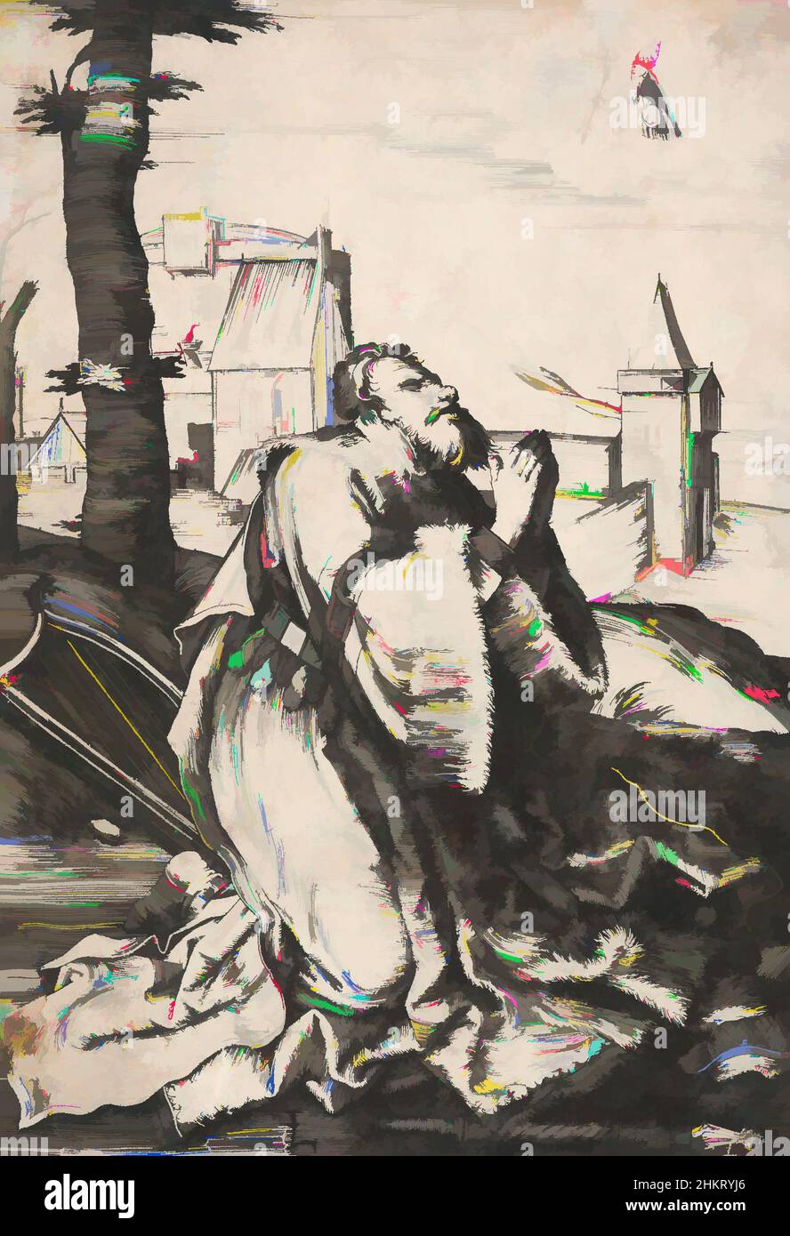 Art inspired by David praying, Lucas van Leyden, artist, circa 1507 ...