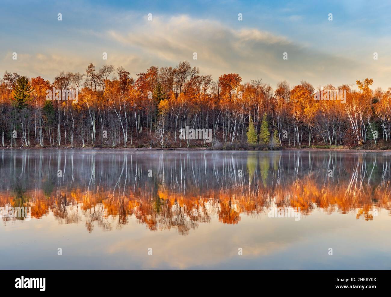 Fall colors on the Chippewa Flowage in northern Wisconsin Stock Photo ...