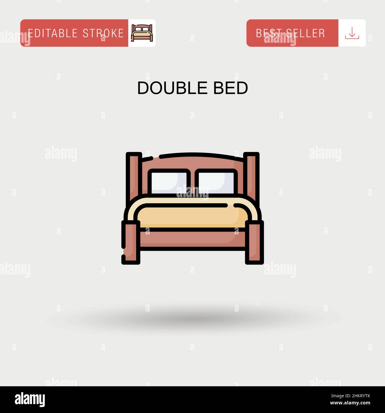 Wooden double bed icon Stock Vector Images - Alamy