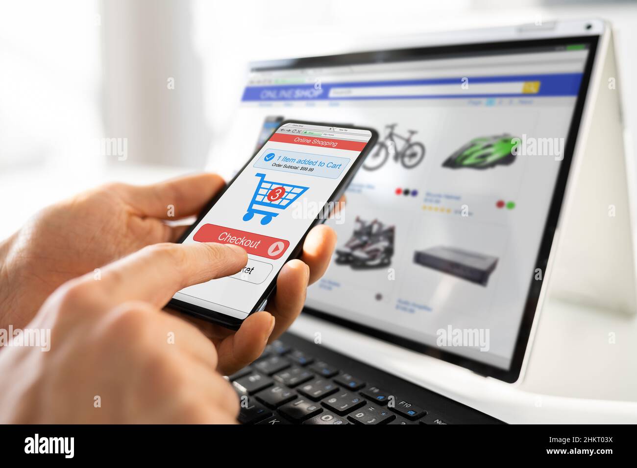 Online Ecommerce Website Store Shopping On Laptop Stock Photo - Alamy