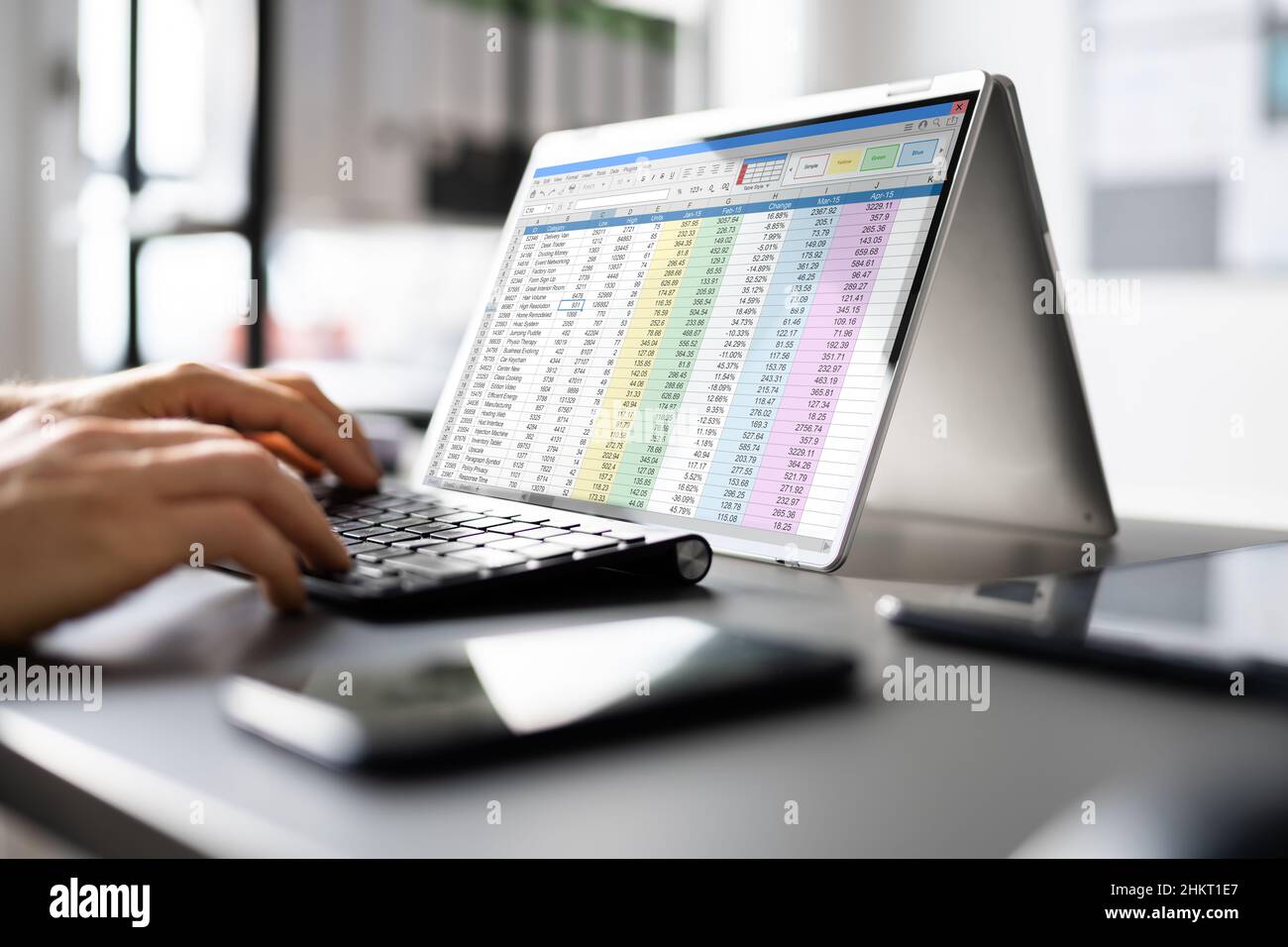 Spreadsheet Business Data Analyst Using Computer Screen Stock Photo - Alamy