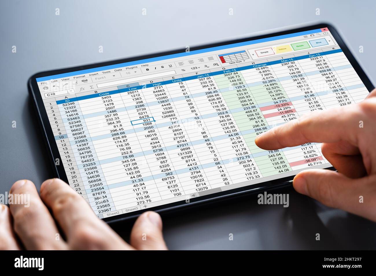 Electronic Spreadsheet Analyst Or Auditor Using Software On Tablet ...