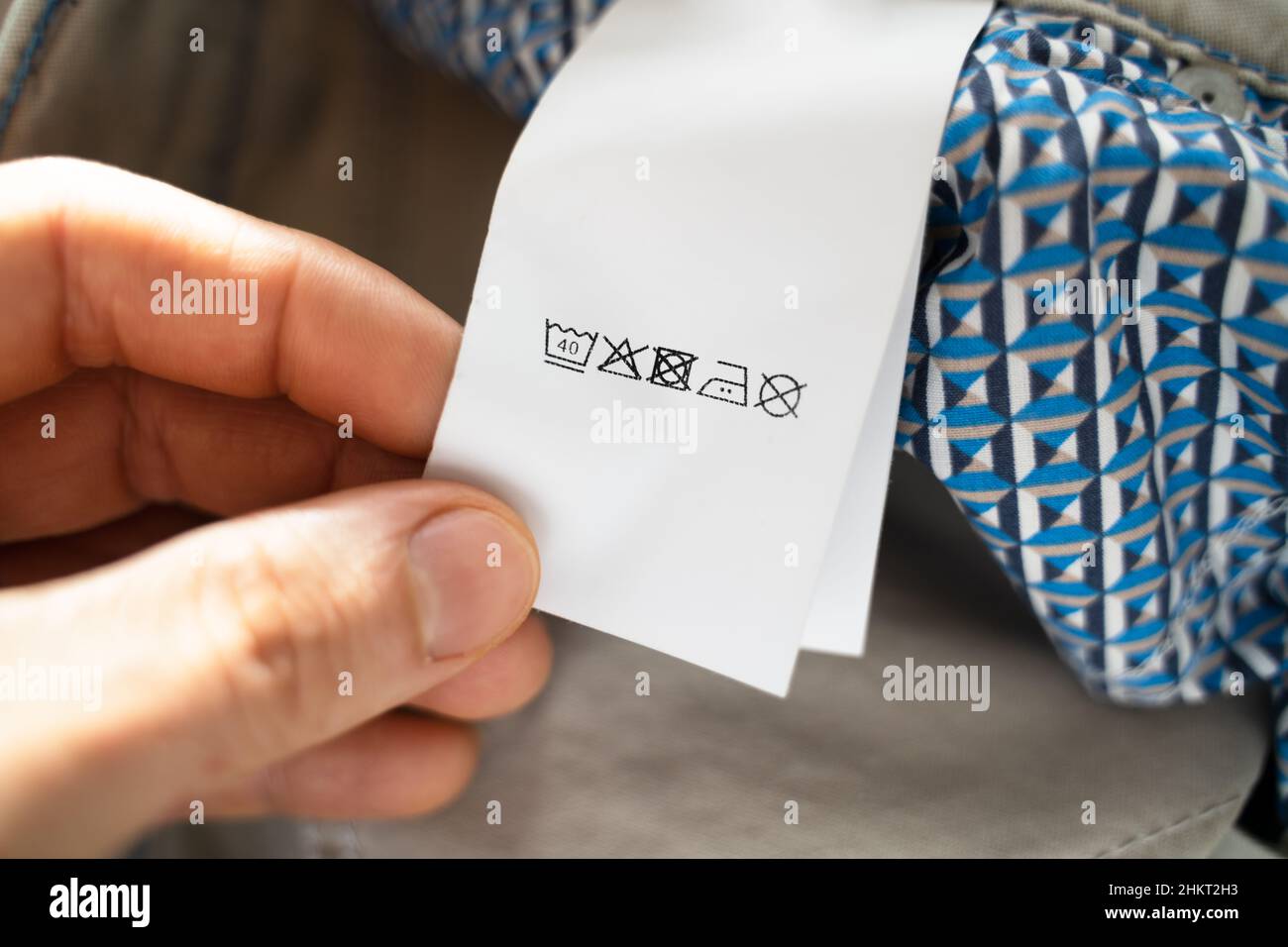 Synthetic Clothes Washing And Laundry Label Instructions Tag Stock ...