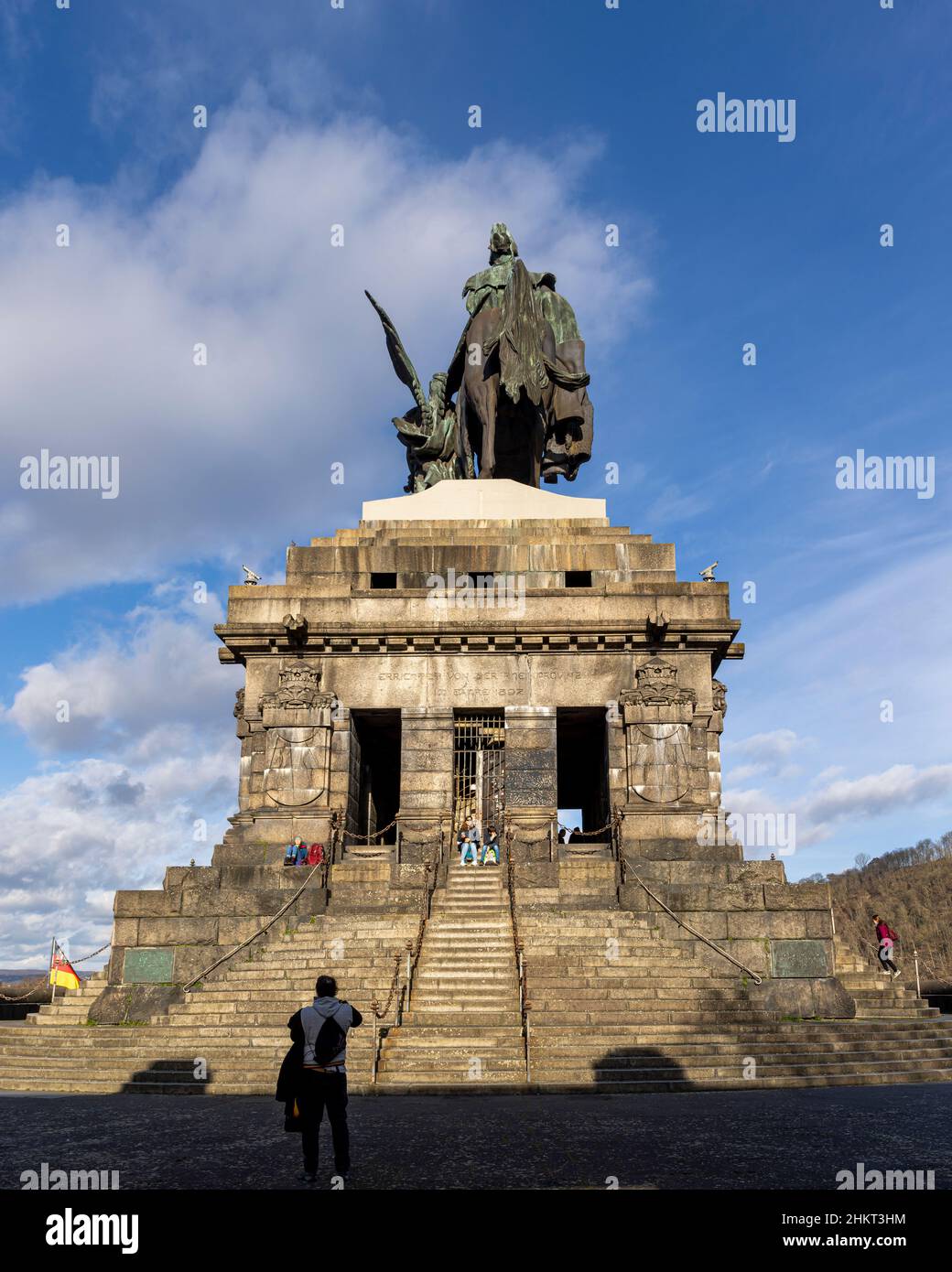 Equestrian statue of first German emperor on Deutsches Eck -headland in ...