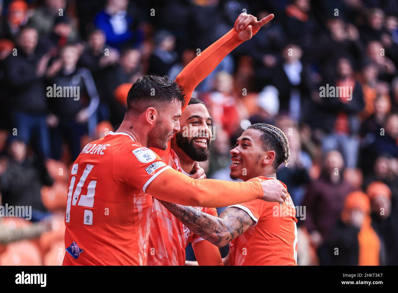 CJ Hamilton #22 of Blackpool celebrates his goal to make it 1-0 Stock ...