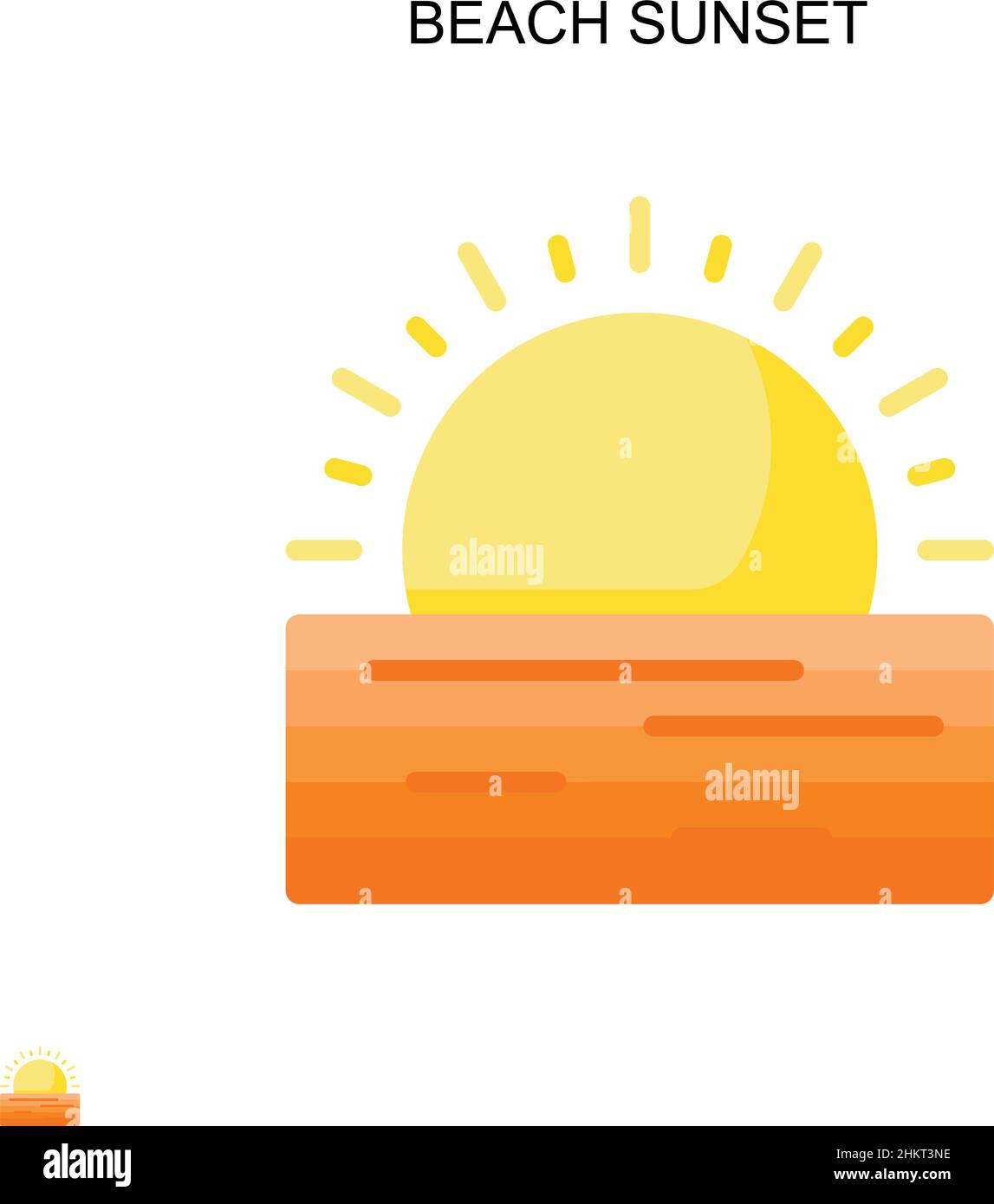 Beach sunset Simple vector icon. Illustration symbol design template ...