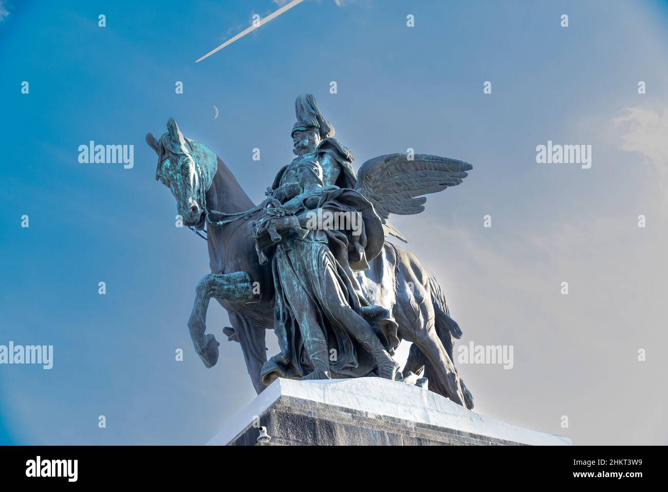 Bronze statue of German emperor William I seen from low angle Stock ...