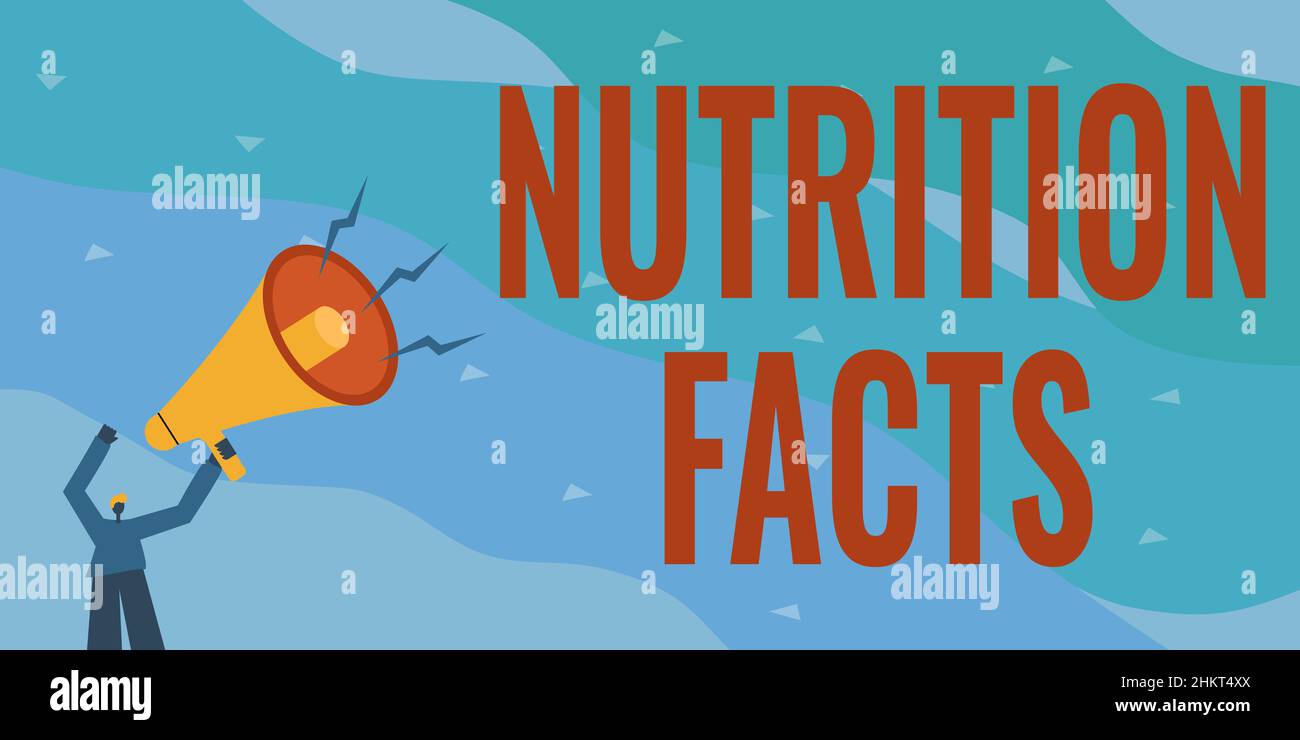Writing displaying text Nutrition Facts. Concept meaning Detailed ...