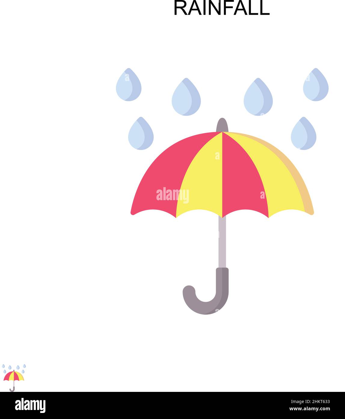 Rainfall Simple vector icon. Illustration symbol design template for ...