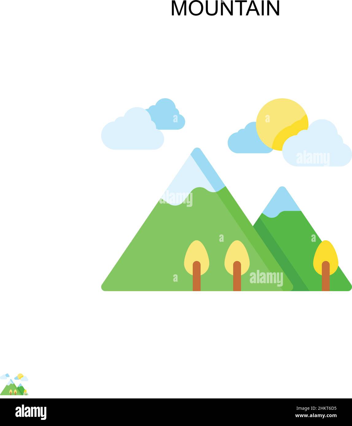 Mountain Simple vector icon. Illustration symbol design template for ...